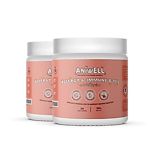 Aniwell Allergy & Immune Support Chews for Dogs – Powered by Astragalus Root & Flaxseed C3 – Promotes Seasonal Allergy Relief, Gut & Digestive Health – Soft Chews | Pack of 2