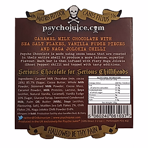 Psycho Chilli Salted Caramel Ghost Pepper Milk Chocolate Bar 100g