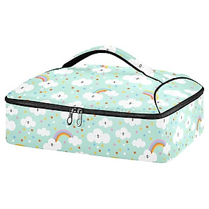 Kcldeci Insulated Thermal Food Carrier Insulated Casserole Carrier for Hot or Cold Food,Little Happy Clouds Insulated Tote Bag for Potluck Cookouts Parties Picnic,Lasagna Lugger