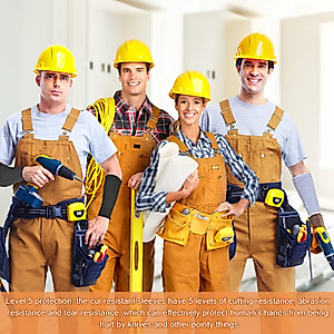 Neer 4 Pair Protective Arm Sleeves for Thin Skin Anti-Cut Burn Resistant Cover Forearm Sleeve for Cooking Construction(Black, Purple, Gray, Beige)