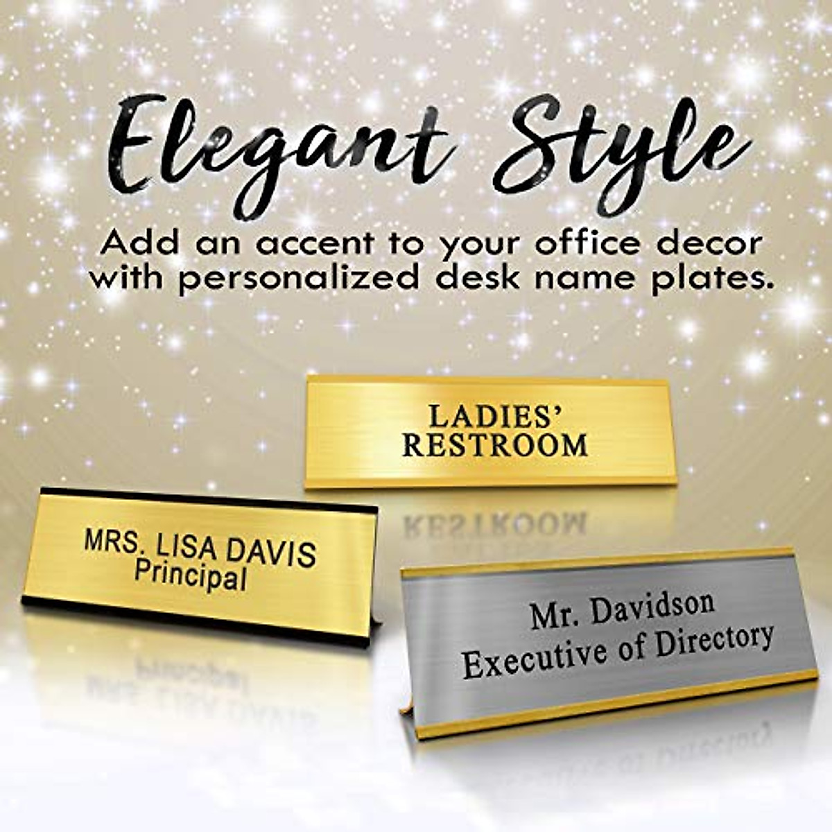 Name Plates for desks - Office Desk Name Plate Personalized with Desk or Wall Holder Customized Engraving 2x8