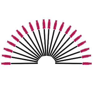 100PCS Disposable Eyelash Mascara Brushes for Eye Lashes Extension Eyebrow and Makeup(Rose)
