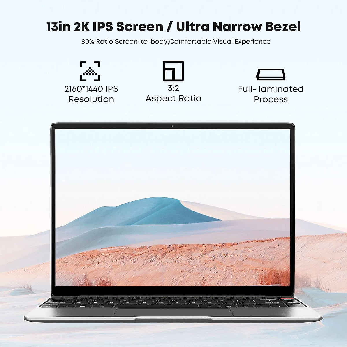 CHUWI 2022 Newest GemiBook Laptop Computer,Windows 10 Ultra-Thin Laptop,8G RAM 256GB SSD,Intel Celeron J4125 Processor,13 inch Full HD 2K IPS Display,PD Fast-Charge, Backlit Keyboard, Full Metal