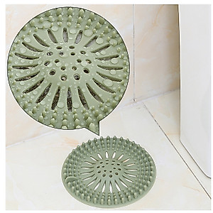 JJMG New 5 Pcs Reusable Silicone Universal Water Food Residue Drain Stopper Plug Cover Bath Tub Hair Catcher Shower Filter Protector Kitchen Sink Strainer