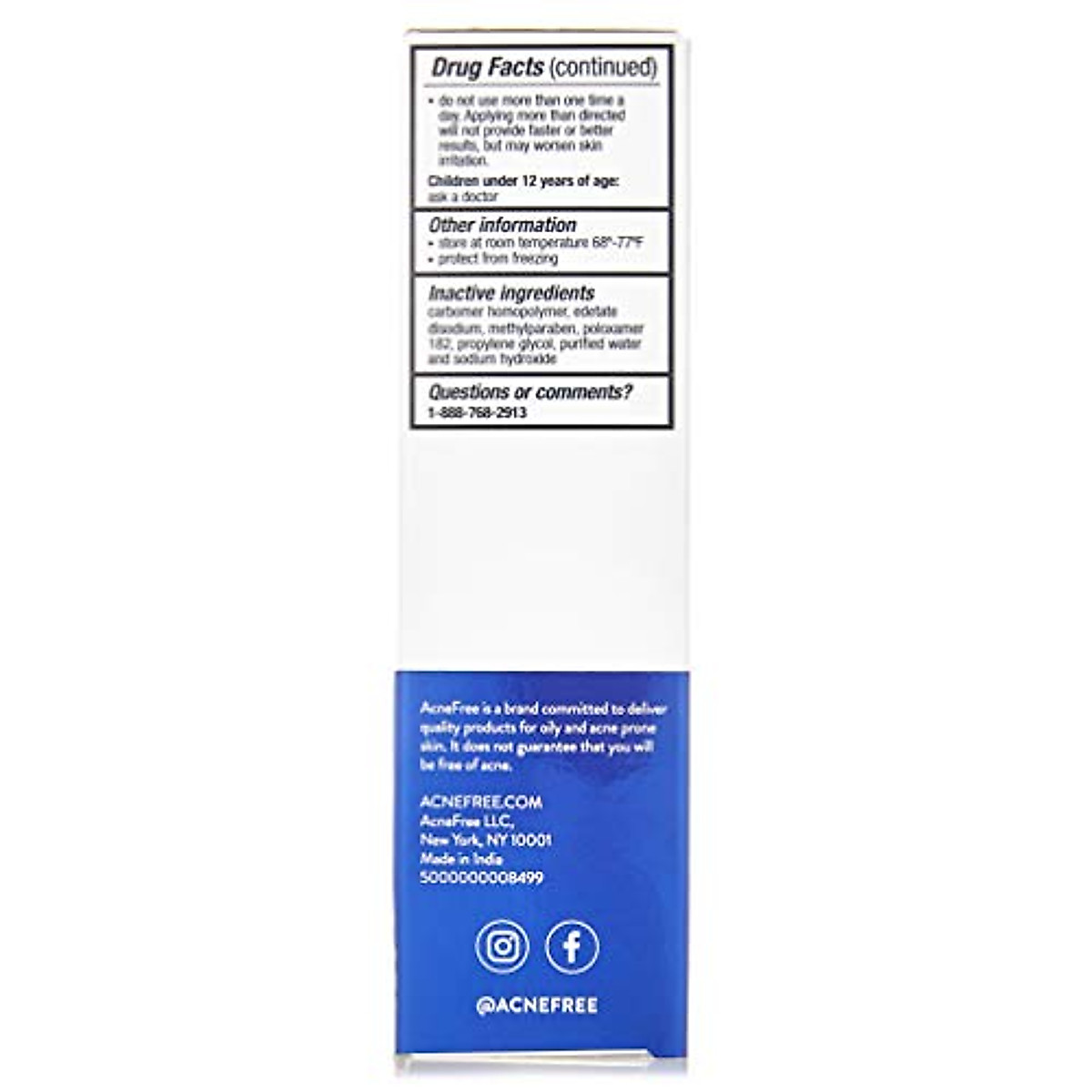 Acne Free Adapalene Gel 0.1%, Once-Daily Topical Retinoid Acne Treatment, 30 Day Supply, 0.5 Ounce