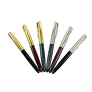 Ranvi Hero 616 Fountain Pen With Iridium Tipped Nib.3 PCS Golden Cap, 3 PCS Sliver Cap.