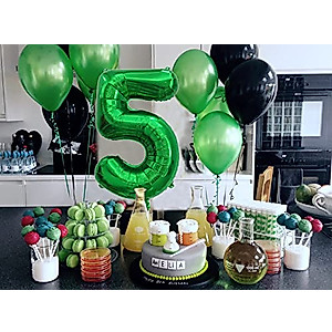 40 Inch Huge Dark Green Numbers 5 Balloons Decorations Birthday Party Supplies Helium Foil Mylar Big Digital 0-9 Summer 2022 Graduation Anniversary Celebrations(Emerald Green 5 balloon)