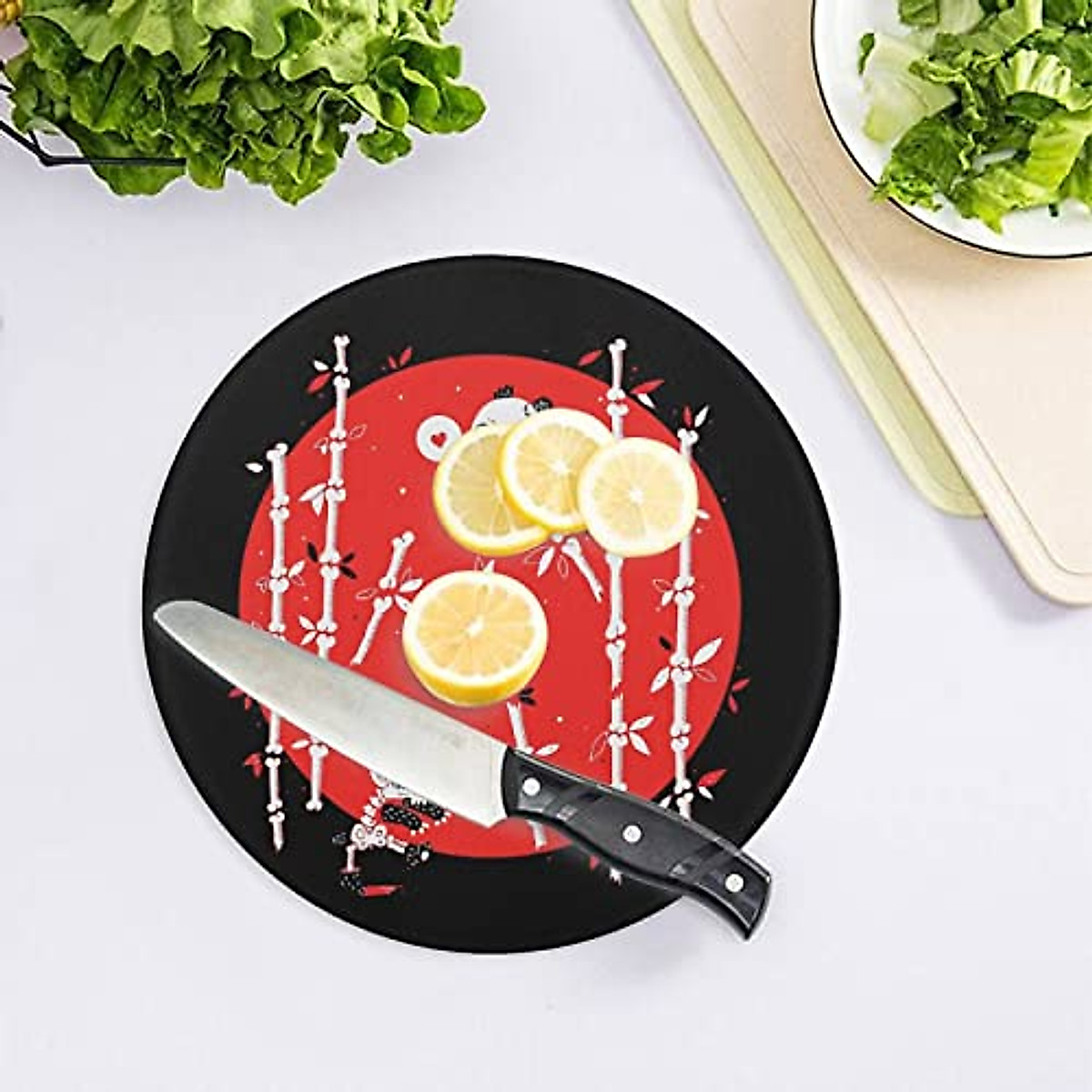 Zombie Pandas Cutting Board Tempered Glass Chopping Board for Kitchen Hotel
