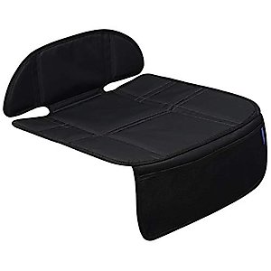 INFANZIA Car Seat Protector with Thickest Padding - Auto Seat Cover Mat for Baby Child Car Seats, Waterproof 600D Fabric, PVC Leather Reinforced Corners & 2 Large Pockets for Handy Storage