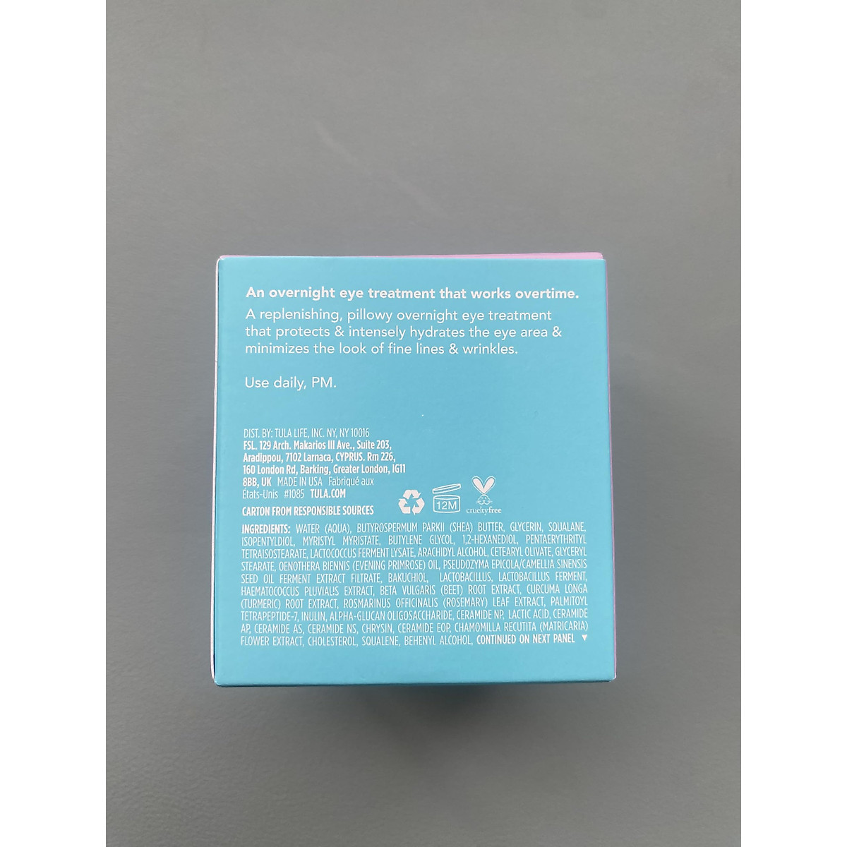 TULA Skin Care Eye Recharge + Replenish - Overnight Eye Treatment, Protects & Intensely Hydrates, Minimizes the look of Fine Lines & Wrinkles, 0.5 Fl. oz.