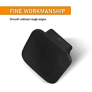 Hawyet 1 PC 1.25 in Heavy Duty Trailer Hitch Tube Cover Cap, Receiver Tube Trailer Hitch Plug, Tow Hook Dust Plug Square Opening Protection Cover (Black)