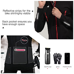Santic Men's Cycling Bike Winter Jackets Windproof Fleece Thermal Warm UP Running Bike Bicycle Jacket Breathable Windbreaker