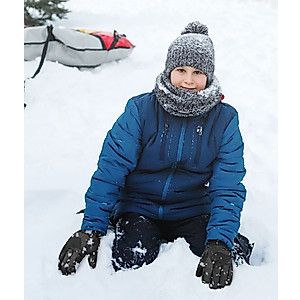 Simplicity Kids Boys Thinsulate Lined Waterproof Ski Winter Gloves, Black, L(10-12 Years)