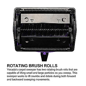 Yocada Carpet Sweeper Cleaner for Home Office Low Carpets Rugs Undercoat Carpets Pet Hair Dust Scraps Paper Small Rubbish Cleaning with a Brush Purple