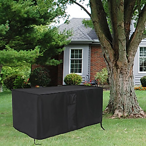 Jungda Patio Deck Box Cover 120 Gallon,Outdoor Storage Deck Box, Waterproof Outdoor Storage Box Cover Furniture Cover - 56 x 27 x 23 Inch