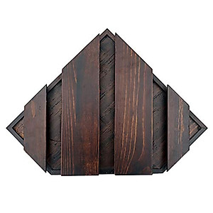 WELLAND Rustic Wood Corner Floating Shelves Wall Mount Corner Wine Rack -2 Pack with 6 Glass Slot Holder