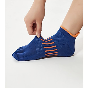 Women Toe Socks Low Cut No Show Wicking 5 Finger Split Cotton Athletic 6 Pack