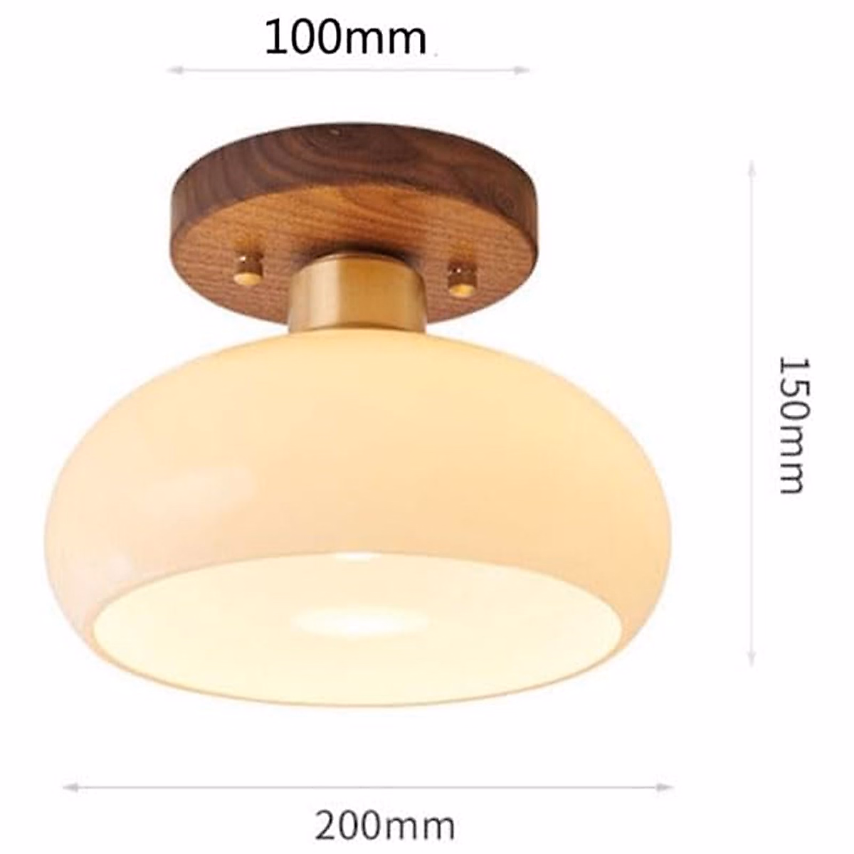 CATA-MEDICA Ceiling Lamp Mid-Century Modern Semi Flush Mount Ceiling Light with Glass Shade Vintage Milky White Glass Ceiling Lamp for Living Room Bedroom 1 Pack/2 Pack
