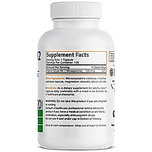Bronson Vitamin K2 as MK-7 Menaquinone 100 mcg Non-GMO, 120 Capsules