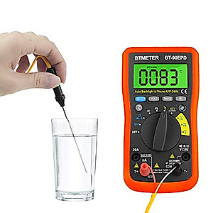 Bluetooth APP Digital Multimeter - BTMETER BT-90EPD Auto Ranging Multi-Tester 4000 Counts Data Logging on Mobile Phone for AC/DC Voltage Current Resistance Temperature
