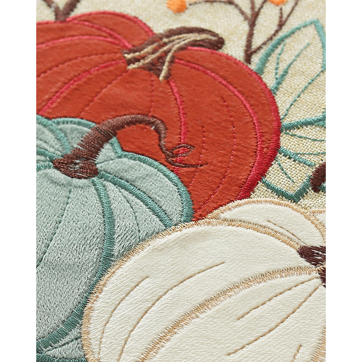 Thanksgiving Table Runner Fall Decorations for Home Fall Table Runner with Embroidered Velvet Pumpkins Maple Leaf. Halloween/ Christmas Table Decorations for Kitchen Dining Harvest Party Decor