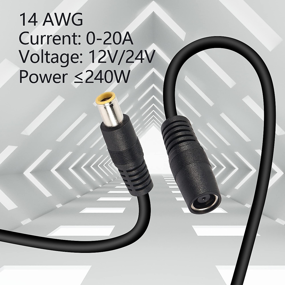 GINTOOYUN DC 8mm Extension Cable 10Ft DC7909 Male to Female Power Cord 14AWG DC 7.9 x 5.5mm Extension Cord for Solar Generator Portable Power Station and Solar Panel 3M