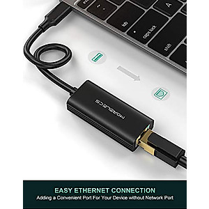 USB C to Ethernet Adapter, Morelecs USB C to Gigabit Ethernet LAN Network Adapter Ethernet to USB C Compatible with MacBook Pro/Air, Dell XPS,Surface Book 2, iPad Pro and More