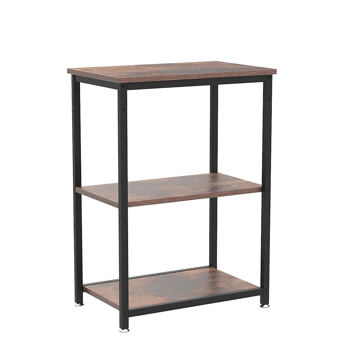 VECELO Tall End Side Table,30" Height Nightstand with 3-Tier Storage Shelf for Living Room Bedroom Office Hallway Study