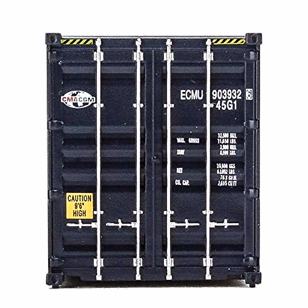 Walthers SceneMaster HO Scale Model of CMA-CGM (Blue, White, Red) 40' Hi Cube Corrugated Side Container (949-8260)