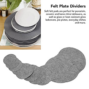 24Pcs Soft Felt Plate Dividers, 3 Sizes Round China Dish Storage Protectors Pads Dish Separators Protectors for Protecting and Stacking Your Cookware