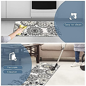 Sofort Kitchen Mat, Cushioned Anti Fatigue Kitchen Rug Set, 2 Pieces Non Slip Waterproof Kitchen Mats for Floor, Comfort Heavy Duty Standing Mat for Kitchen, Laundry, Sink, Office, Desk