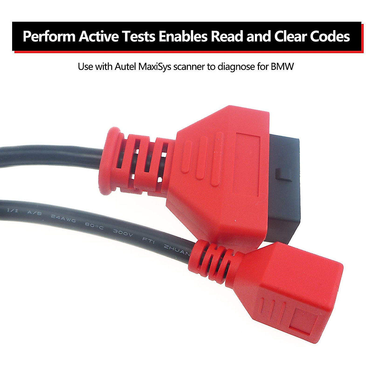OBD2 Cable Connector for Autel MaxiSYS Pro MS908P Scanner Adapter, Programming Cable for BMW, 16Pin OBD II Adapter Connector Cable Scan Tool