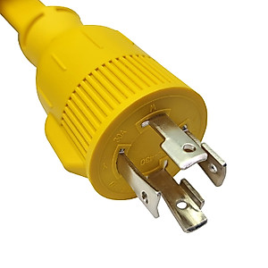 Parkworld Generator 4-Prong 30amp Flat Extension Cord for Transfer Switch and EV Charger, NEMA L14-30P to L14-30R Female with Lighted. (50FT)