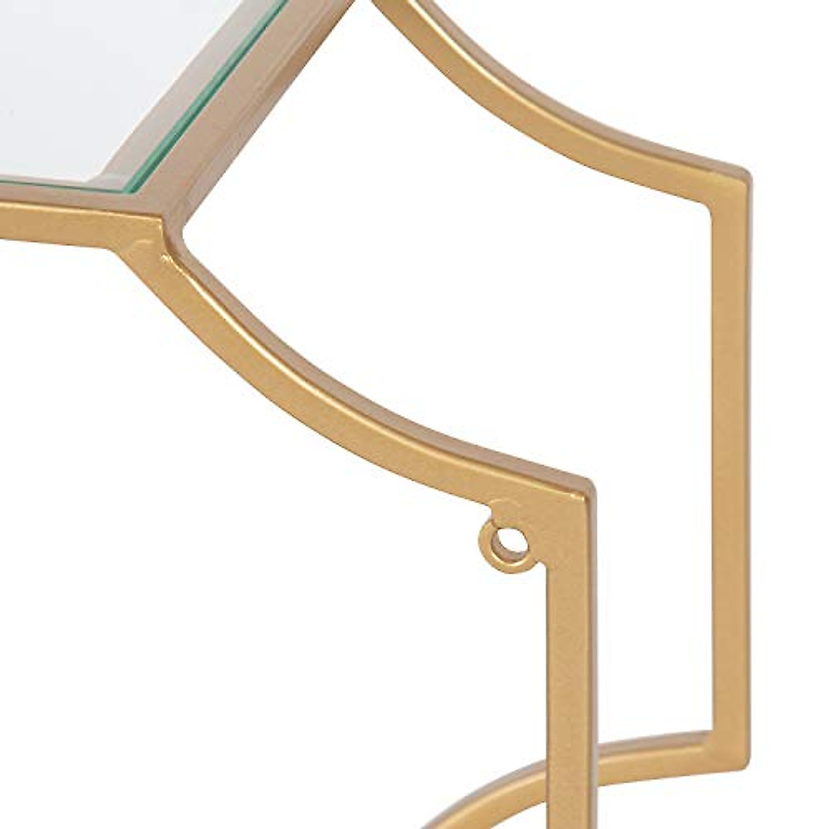 Kate and Laurel Ciel Modern Horizontal Shelves, Set of 2, Gold, Decorative Glam Wall Decor for Storage and Display