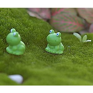 Exasinine 20 Pcs Resin Mini Frogs Green Frog Miniature Figurines Fairy Garden Miniature Moss Landscape DIY Terrarium Crafts Ornament Accessories for Home Décor