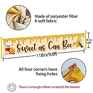 MEFENG Sweet As Can Bee Banner Bumble Bee Themed Baby Shower 1st Birthday Party Nursery Decor Gold