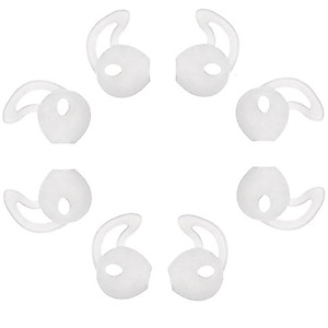 Ear Cushion Ear Tips Ear Gel for Apple Earphone EarPod, BLUEWALL Soft Gel Thin Comfortable Anti-Slip Sport Ear Bud, Fit for iPhoneSE?6S?6?5S?5C?iPod Touch6?5?4?Nano7 All Apple EarPod,4 Pair, White