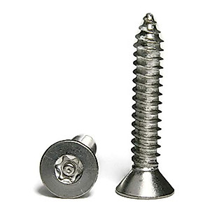 Torx w/Pin Tamper Proof Security Flat Head Sheet Metal Screws 18-8 Stainless Steel - #12 x 1-1/2 (T-25) Qty-25