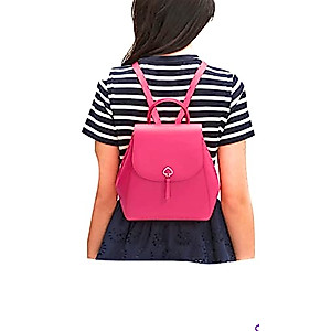 Kate Spade New York Adele Leather Flap Backpack (Plumb Wine)