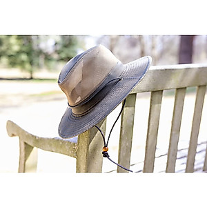 Dorfman Pacific Co. Men's Weathered Cotton Big Brim with Mesh, Brown, Large