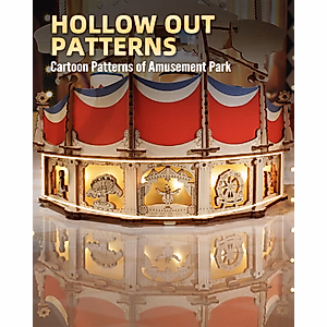 ROKR 3D Wooden Puzzles for Adults-LED Wooden Music Box Kits-Wood Model Kits to Build-3D Puzzles for Kids and Adults-Christmas STEM Toy Gifts