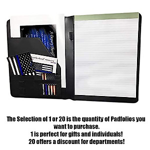 North Carolina Brunswick County All Counties Deputy Sheriff Padfolio Notepad Holder - Thin Blue Line Portfolio with Deputy Sheriff Prayer Print & 3 Police Laptop Stickers and a Police Car Magnet