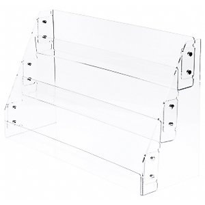 Plymor Clear Acrylic 3-Level Greeting Card Display Rack, 21.375" W x 7.25" D x 13.375" H