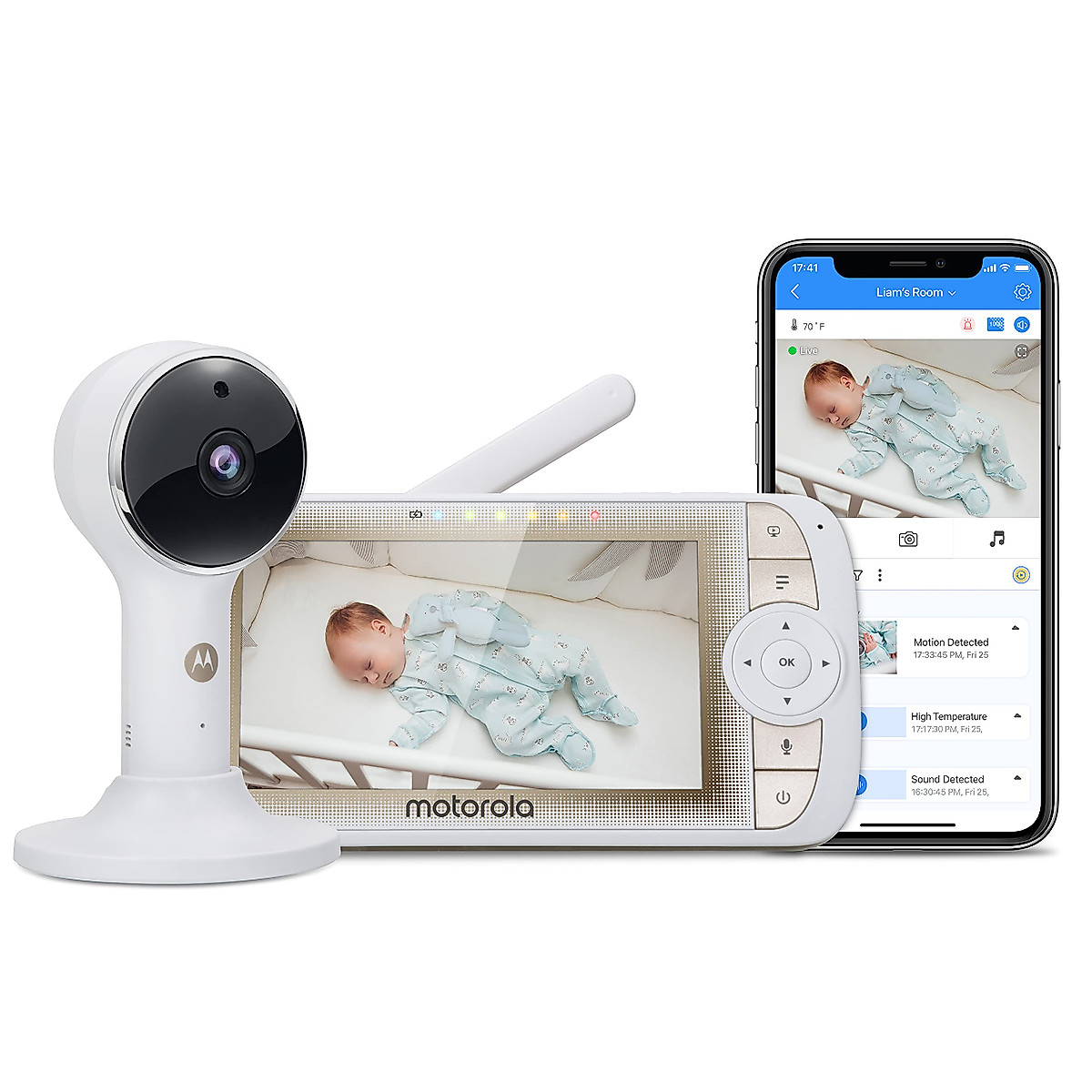Motorola Connectview 65 Plus, 5" Wi-Fi Video Baby Monitor with Over-The-Crib Mount (Single Camera)