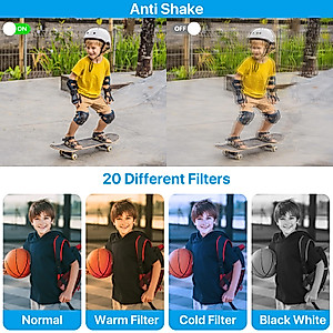 Kids Digital Camera with Lanyard, 1080P Digital Point and Shoot Camera 44MP Vlogging Camera, Anti-Shake with 16X Zoom, Small Camera for Students