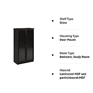 Ameriwood Home 4-tier Quinton Point Glass Door Bookcase, Espresso