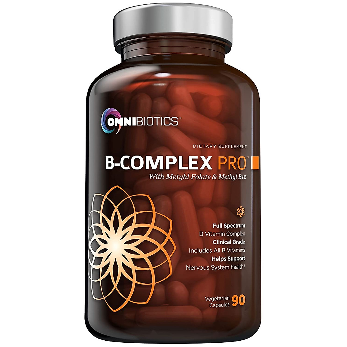 Vitamin B Complex PRO - High Potency B Complex Supplement with Methyl B12, Methyl Folate, and Complete B complex (B1, B2, B3, B5, B6, B7, B8, B9, B12) - Vitamin B Complex capsules - 90 Vegan Capsules