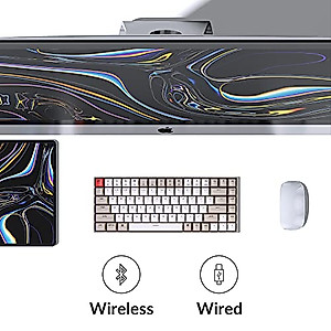 Keychron K2 75% Layout Bluetooth Wireless/USB Wired Mechanical Gaming Keyboard Mechanical Blue Switch, Compact 84 Keys Computer Keyboard for Mac & Windows