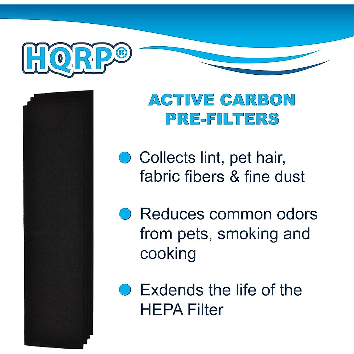 HQRP Filter Kit compatible with InvisiClean IC-7028 4 in 1 Full Size Tower model, 2pcs Cartridge Filters & 4-Pack Carbon Activated Pre-Filters