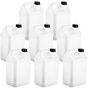 Skylety 8 Pack 1 Gallon Plastic Jug with Lid and Handle Storage Containers Jugs Empty Gallon Containers Commercial Plastic Jugs for Liquids Water Sauces Soaps Detergents